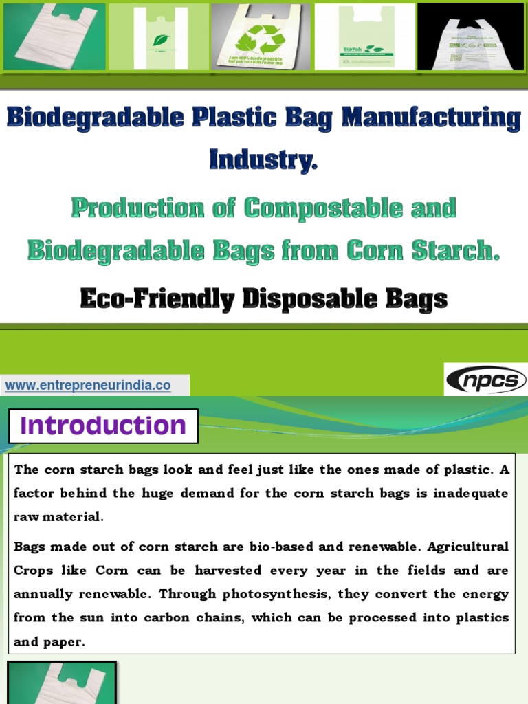 Biodegradable Plastic Bag Manufacturing Industry-800655 PDF | PDF ...
