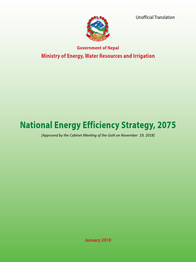National Energy Efficiency Strategy, 2075: Ministry of Energy, Water ...