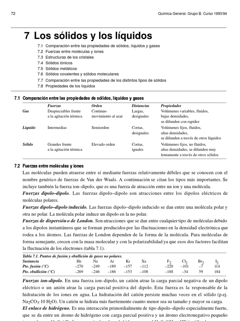 Solidos y Liquidos | PDF | Polaridad química | Resistividad Eléctrica y ...