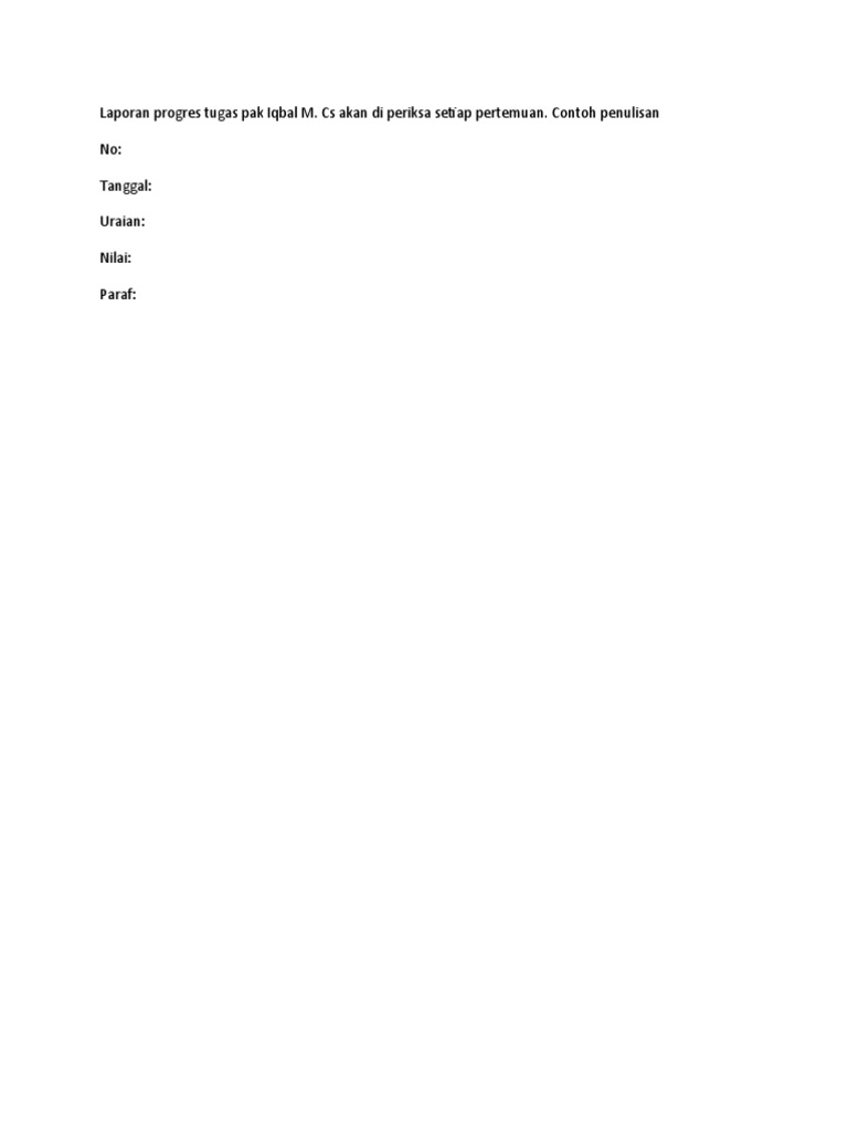 Laporan Progres | PDF