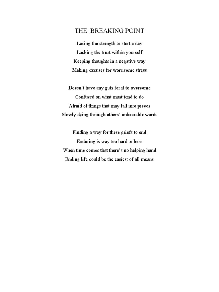 The Breaking Point | PDF