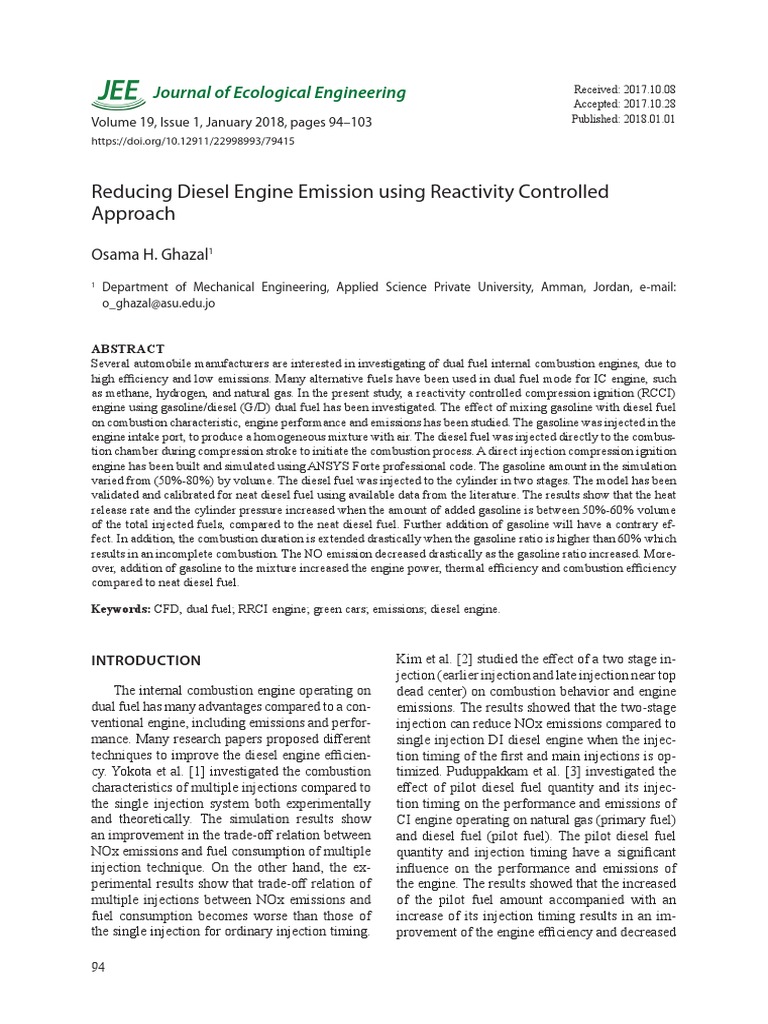 Reducing Diesel Engine | PDF | Diesel Engine | Combustion