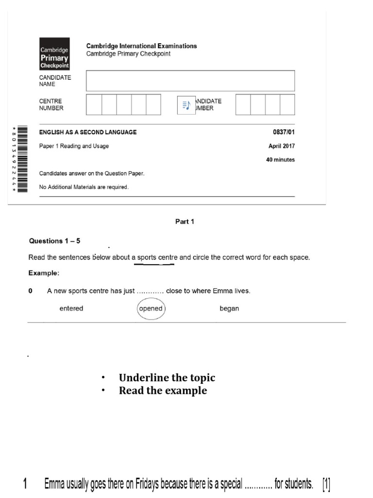 Paper 1 Completion Guide | PDF
