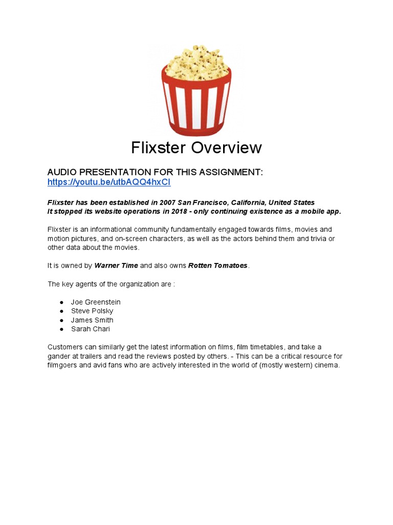 Flixster: App Overview and Updates | PDF | Media Technology | Multimedia