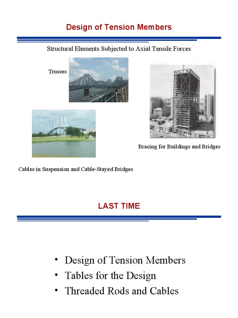 Design of Tension Members: Structural Elements Subjected To Axial ...