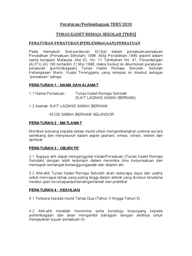 Perlembagaan TKRS | PDF