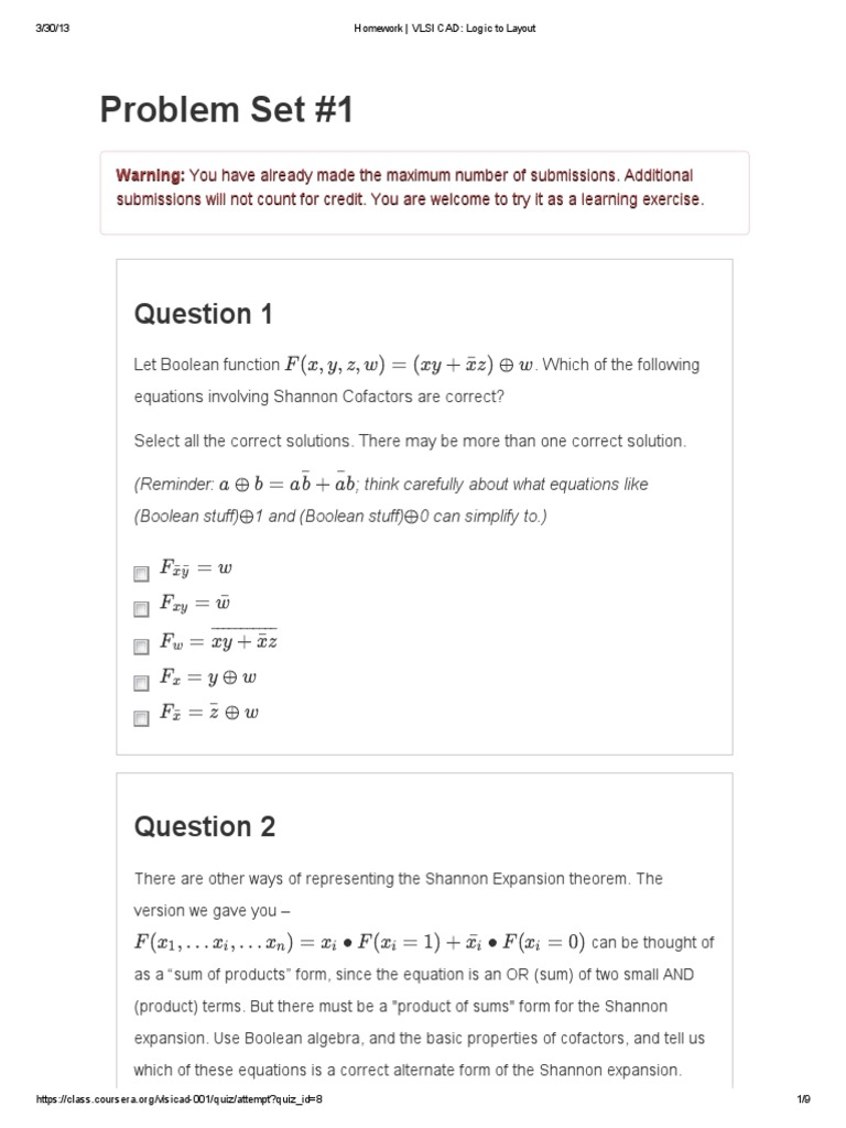Problem Set 1 - EDC | PDF | Boolean Algebra | Teaching Mathematics