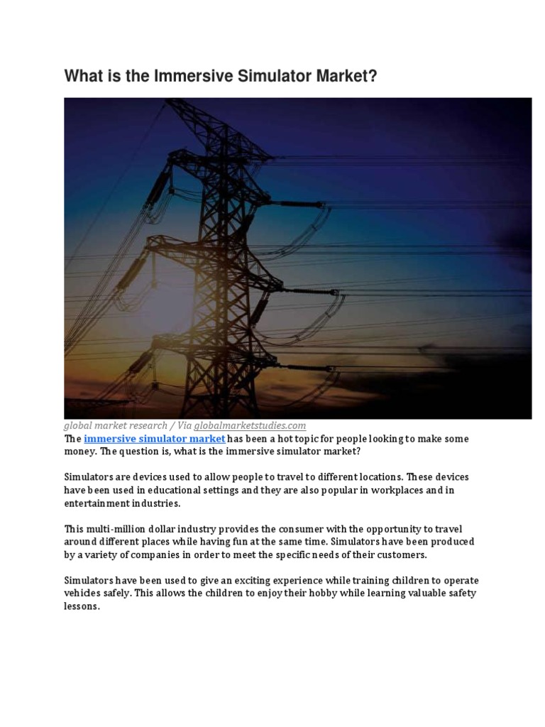 Immersive Simulator Market | PDF | Simulation | Marketing Research