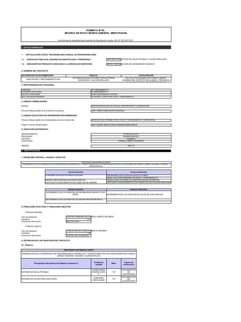 Formato 05 - Pueblo Libre | PDF | Saneamiento | Alcantarillado