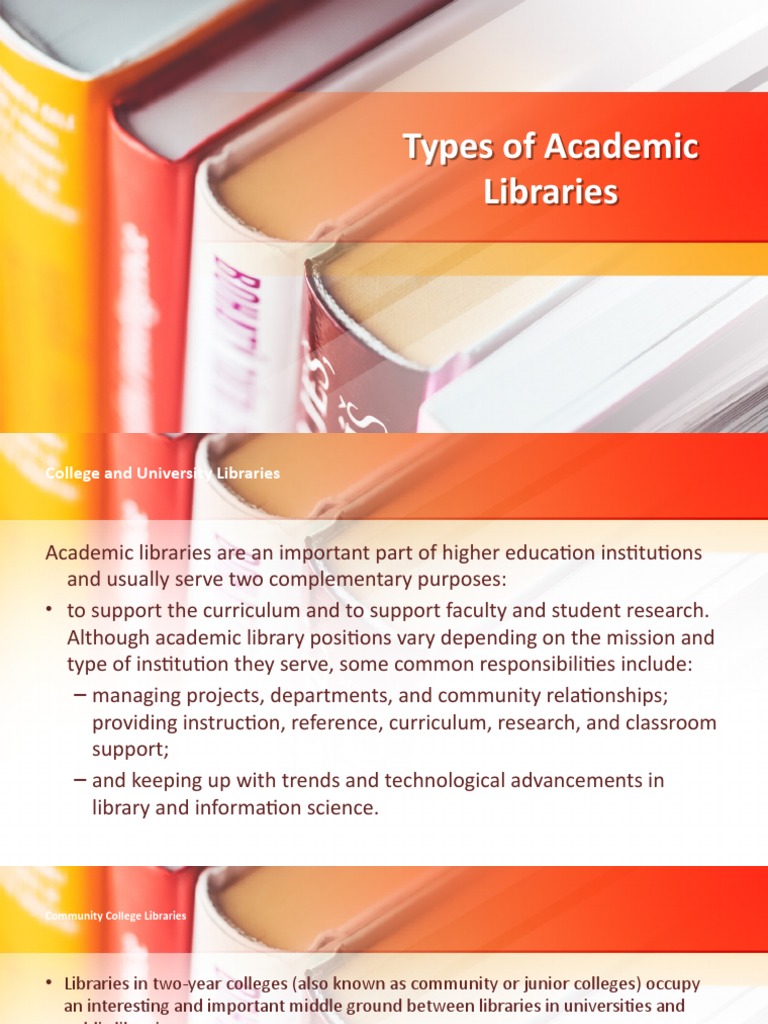 Types of Academic Libraries | PDF | College | Academic Library