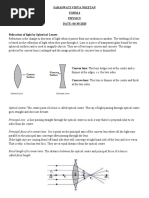 Lens Ray Diagram Worksheet | PDF