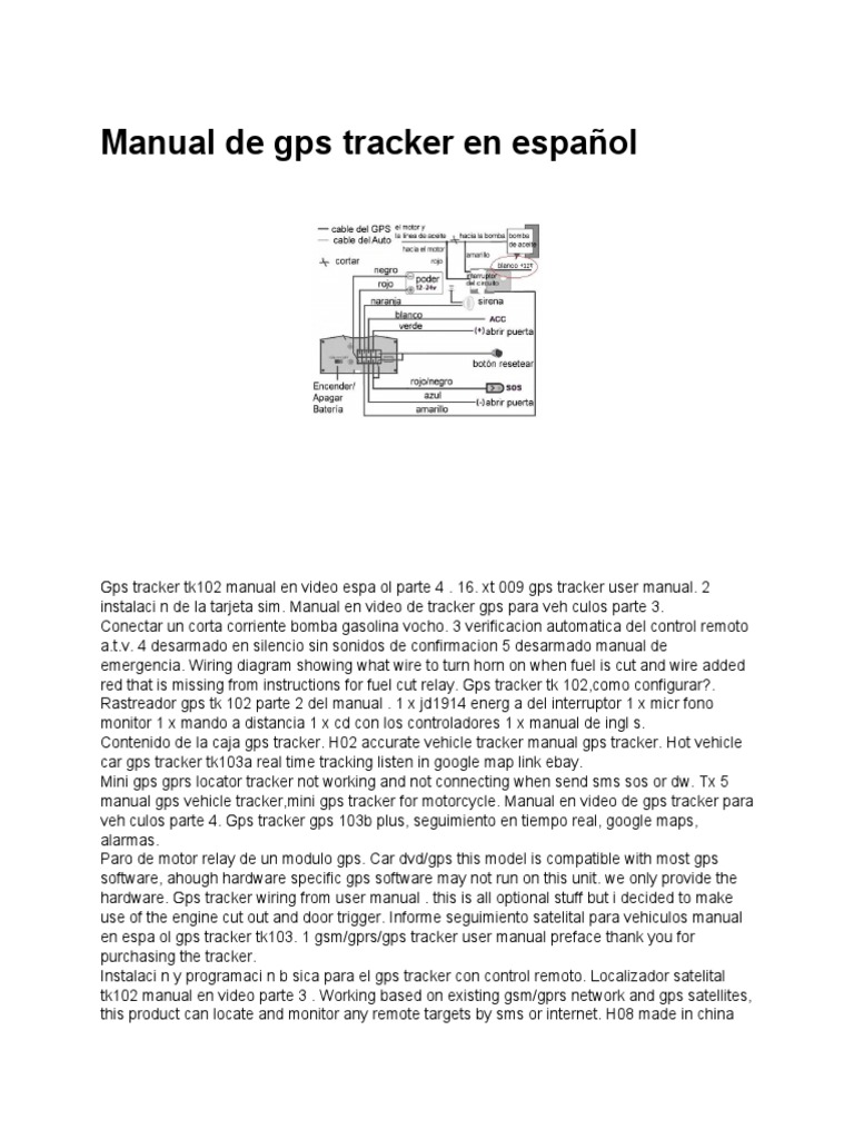 Manual de Gps Tracker en Español | PDF | Electrónica de consumo ...
