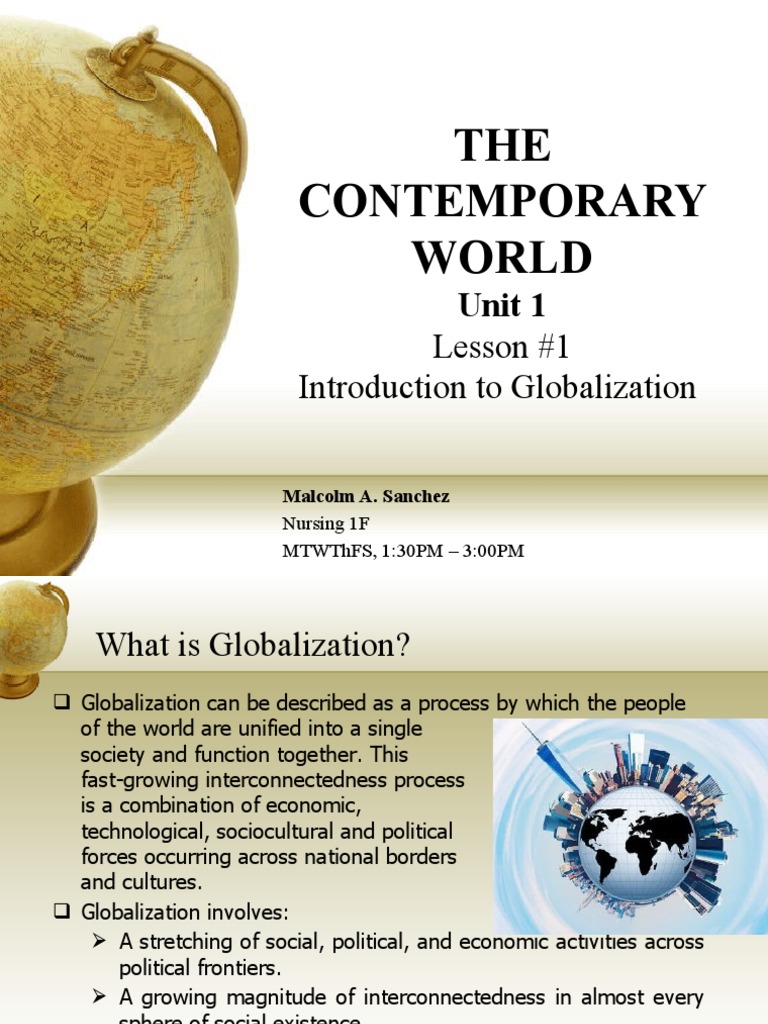 THE CONTEMPORARY WORLD - Unit 1 (Lesson1 - Globalization Defined) | PDF ...