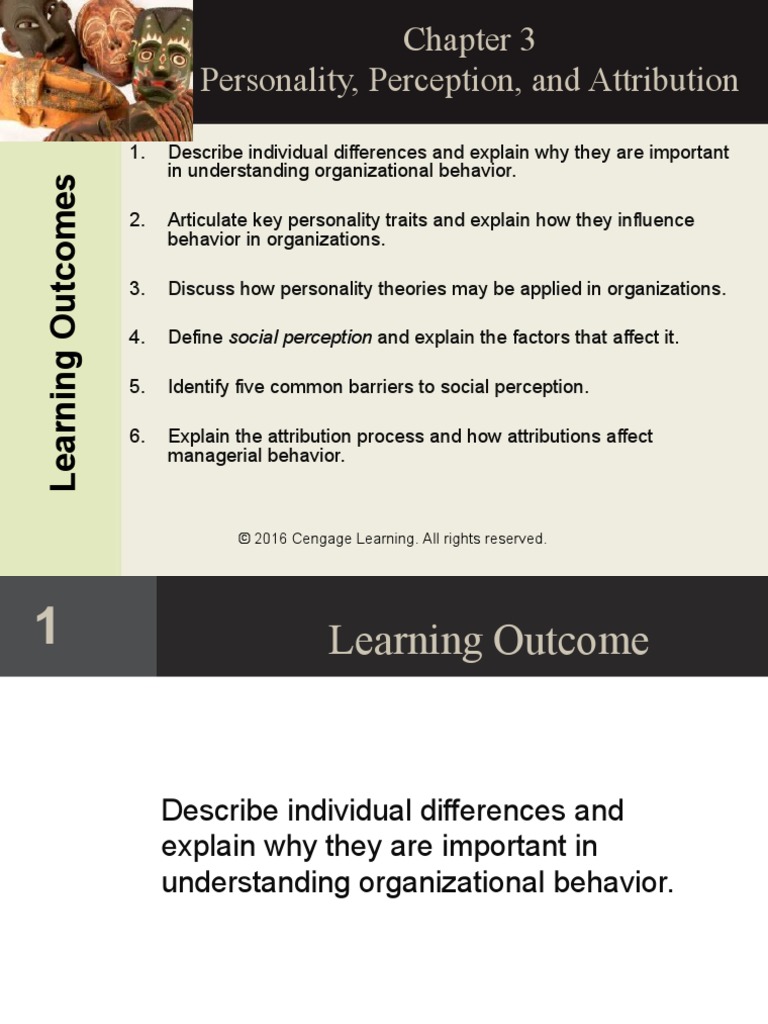 Personality, Perception, and Attribution: © 2016 Cengage Learning. All Rights Reserved | PDF ...