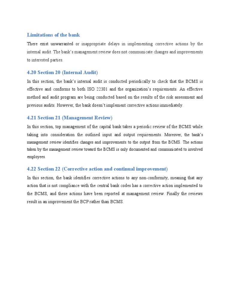 Bank Internal Audit Limitations Explained | PDF | Finance & Money ...