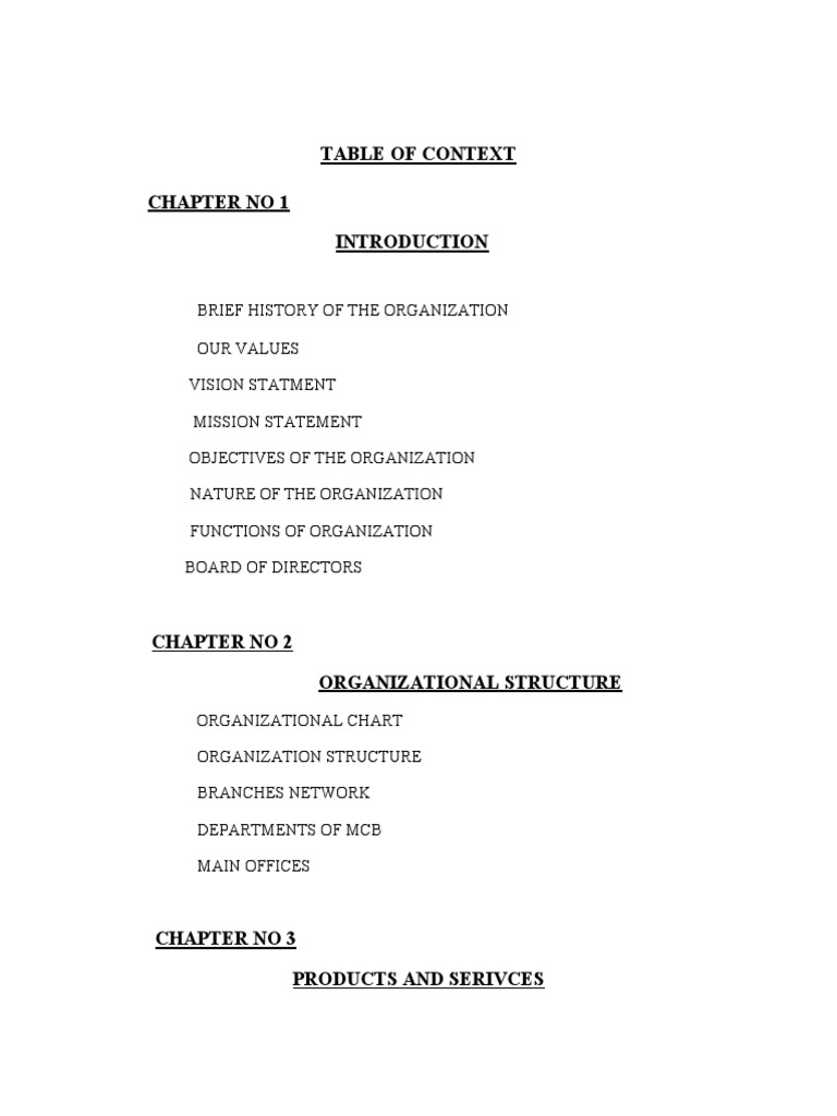 Table of Context Chapter No 1: Organizational Structure | PDF
