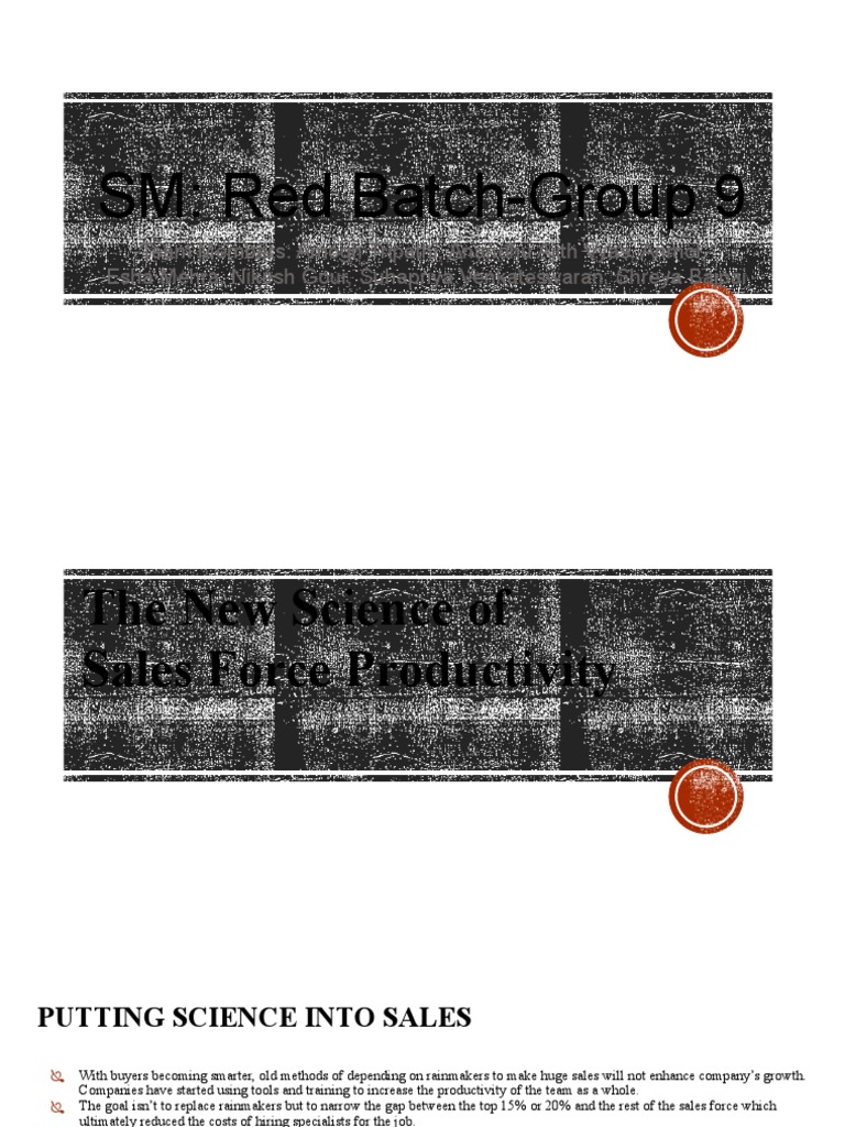 SM: Red Batch-Group 9 | PDF | Sales | E Commerce