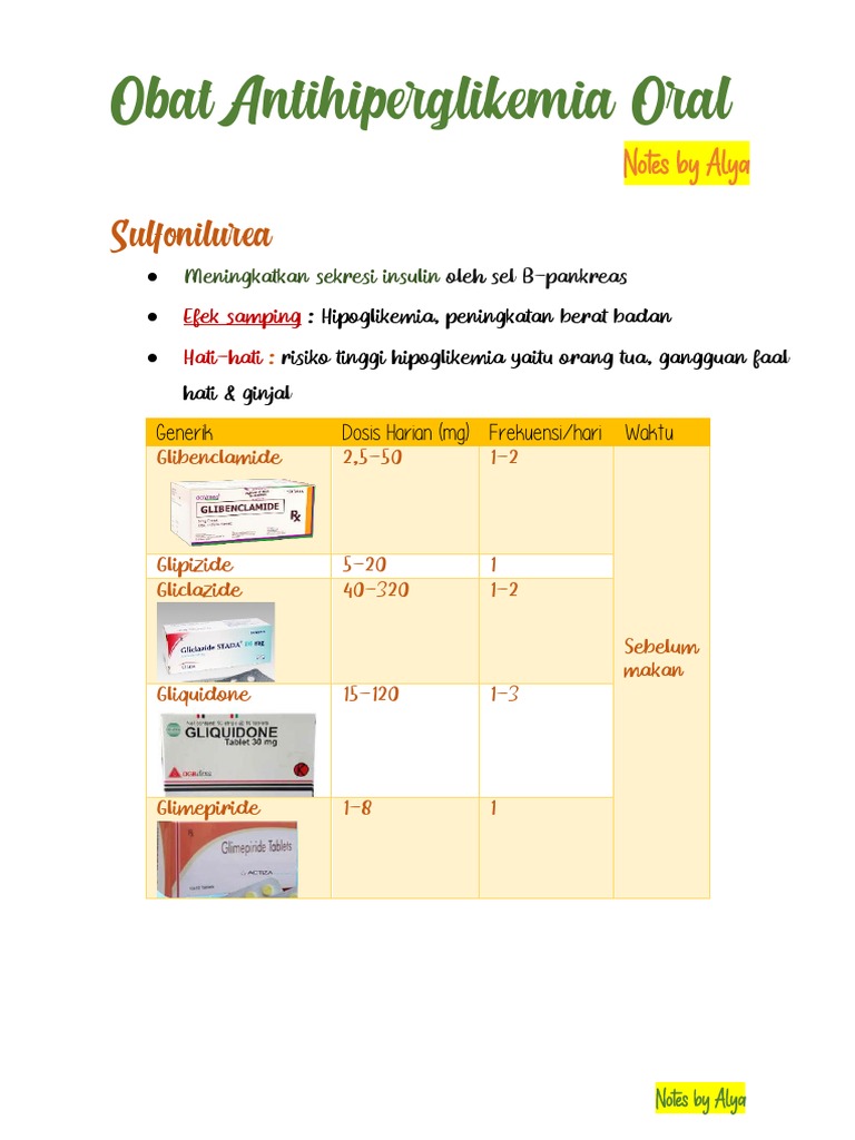 Obat Antihiperglikemia Oral dan Generik | PDF