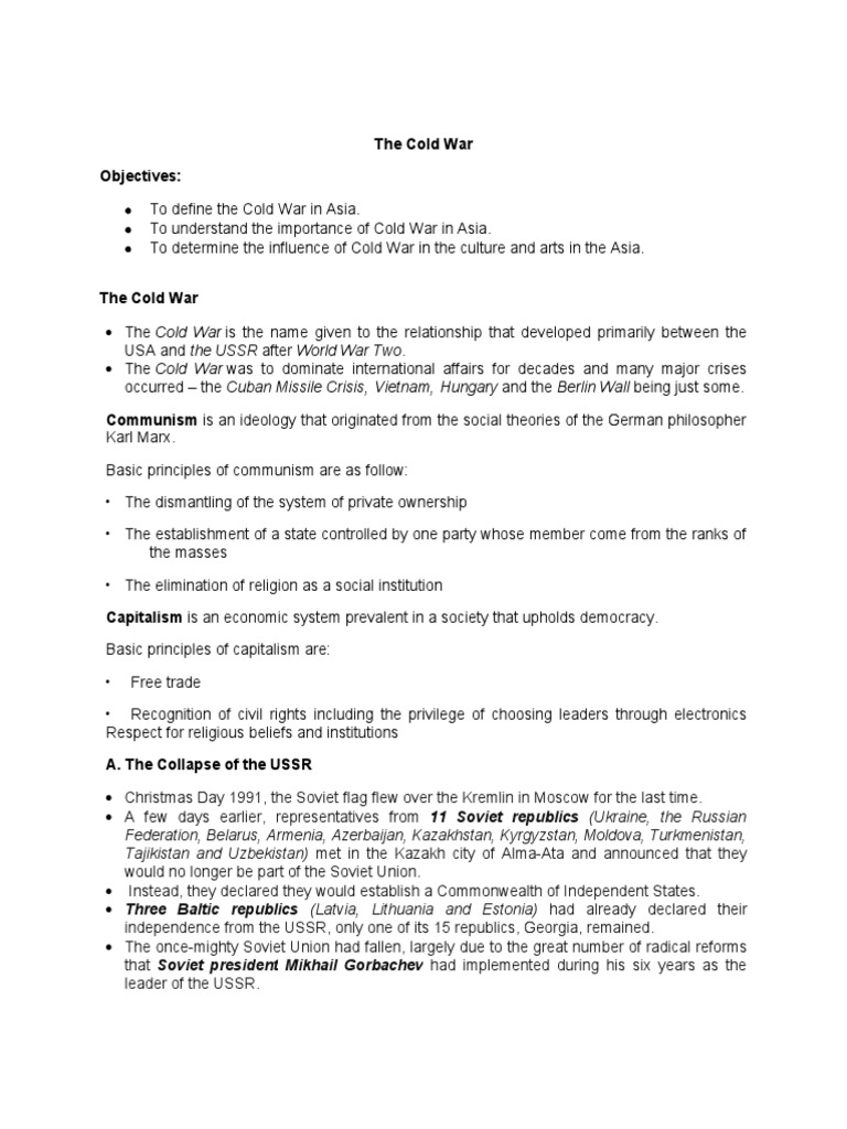 The Cold War | PDF | Soviet Union | World Politics