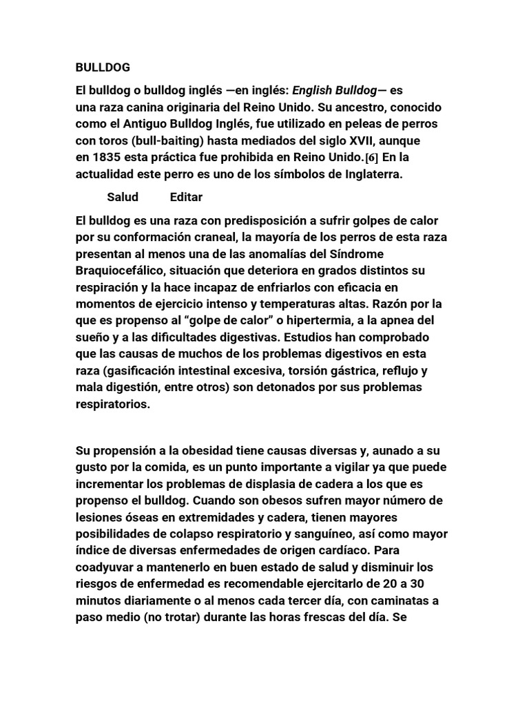 Bulldog | PDF | Buldog | Razas