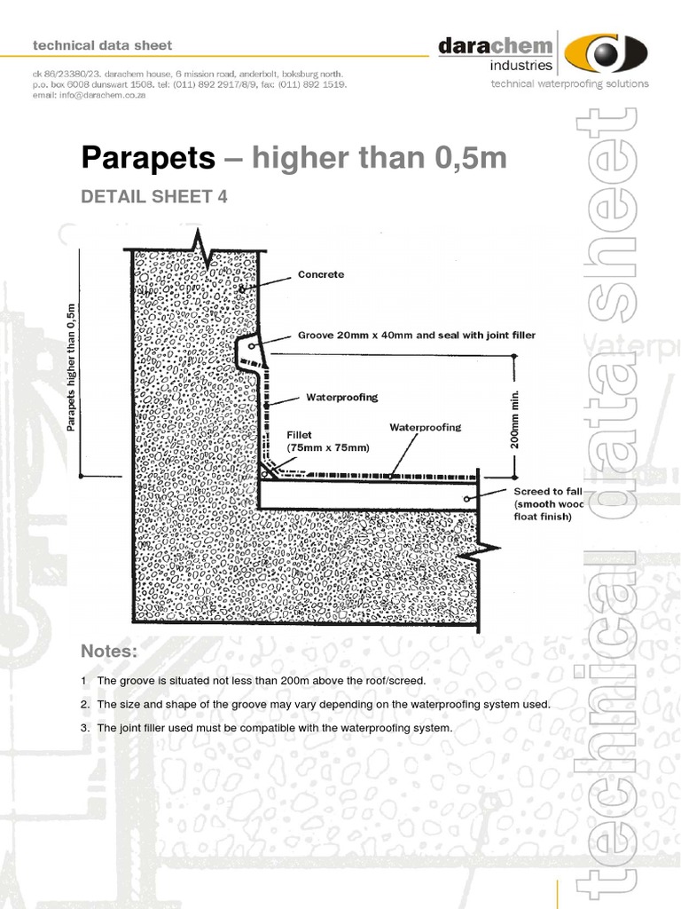 Takure Drawing: Parapet Details | PDF