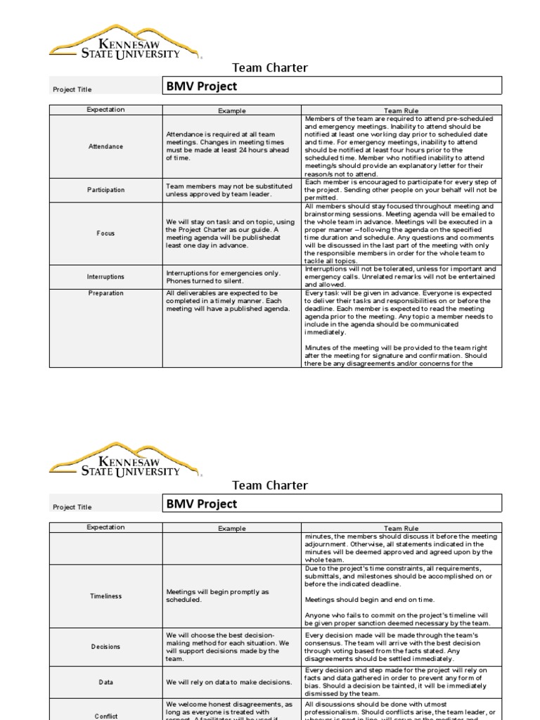 Six Sigma Yellow Belt Team Charter Template | PDF | Government