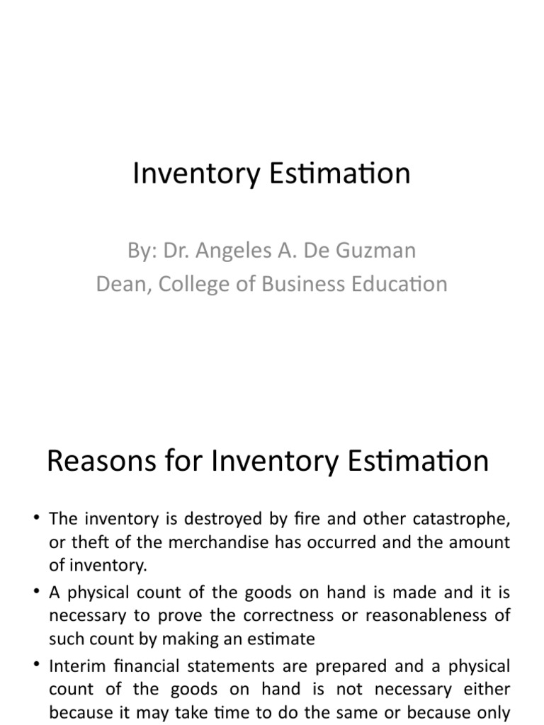 Inventory Estimation | PDF | Retail | Inventory Valuation