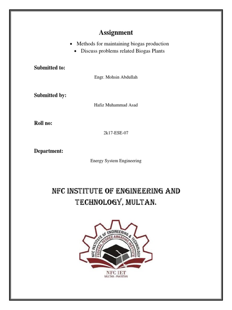 Assignment: NFC Institute of Engineering and Technology, Multan | PDF