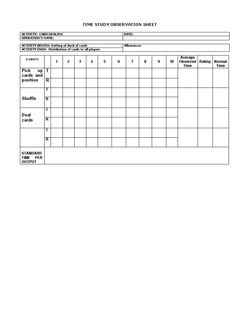 Observation Sheet - Blank | PDF