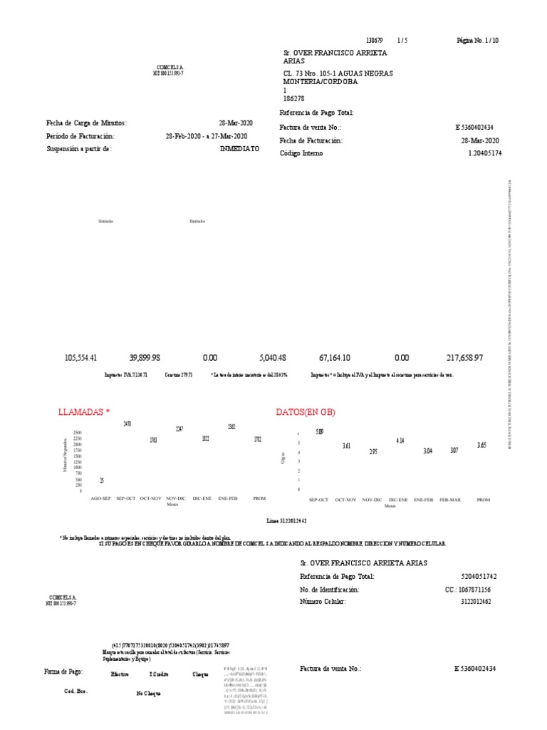 Dina 1 | PDF | Factura | Crédito