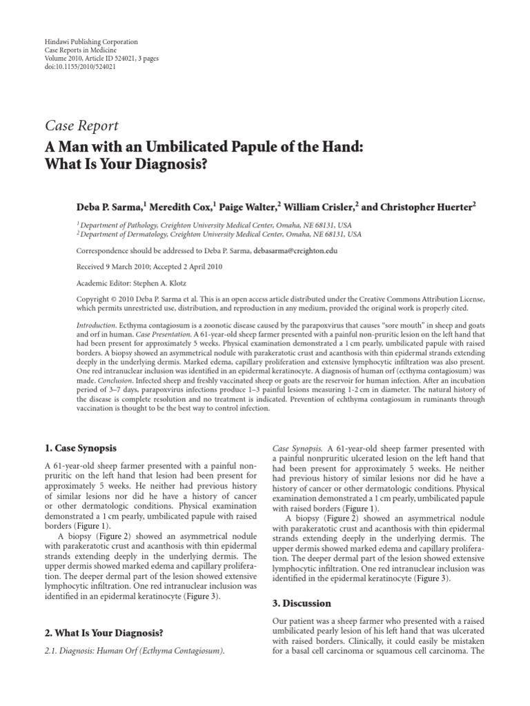 Human Orf | PDF | Infection | Epidermis