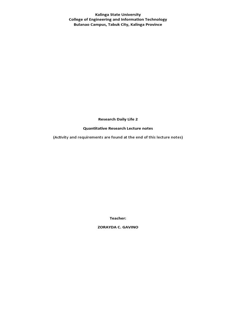 Kalinga State University College of Engineering and Information Technology Bulanao Campus, Tabuk ...