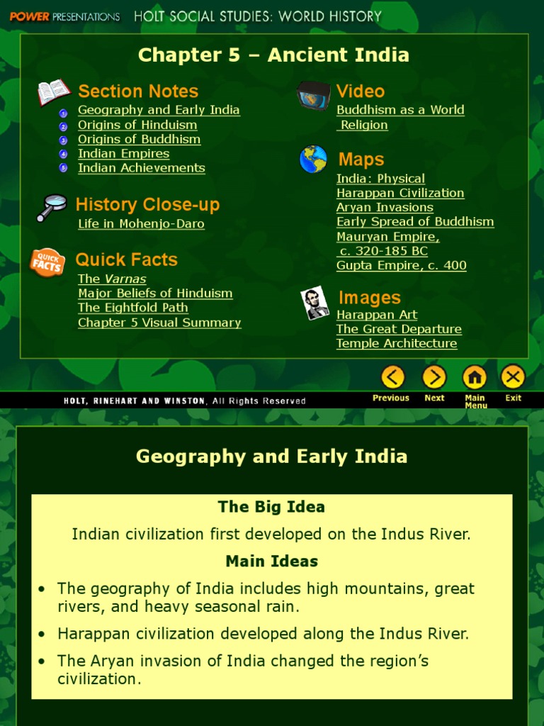 Chapter 5 - Ancient India: Section Notes Video Maps | PDF | Nirvana ...
