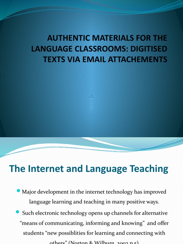Authentic Materials For The Language Classrooms | PDF