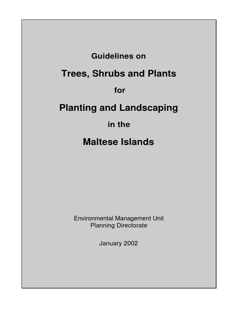 Guidelines on Landscaping for the Maltese Islands | PDF | Invasive ...