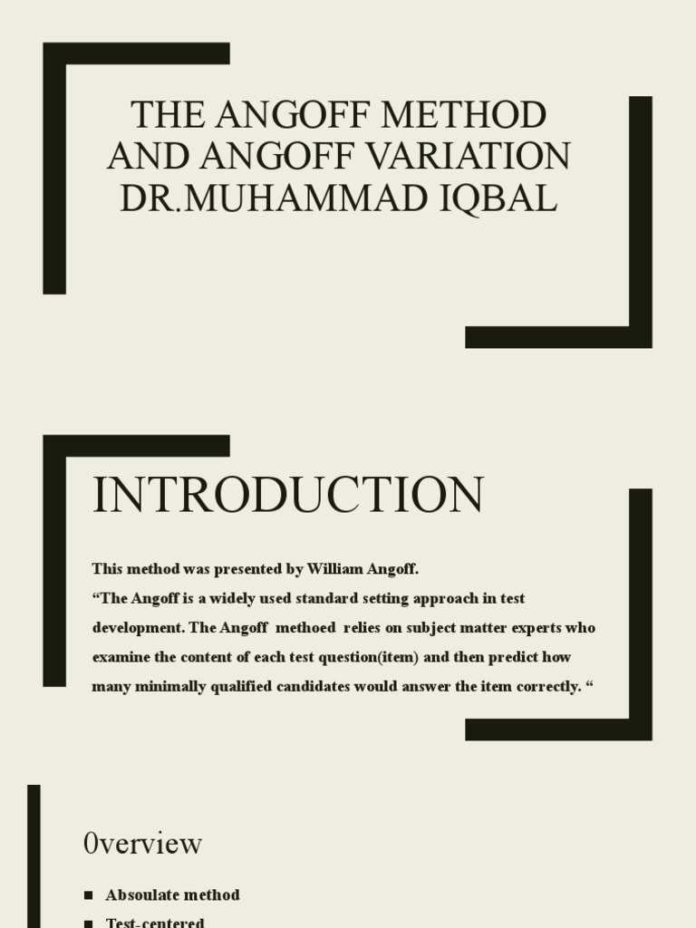 2the Angoff Method and Angoff Variation | PDF | Reference Range | Test ...