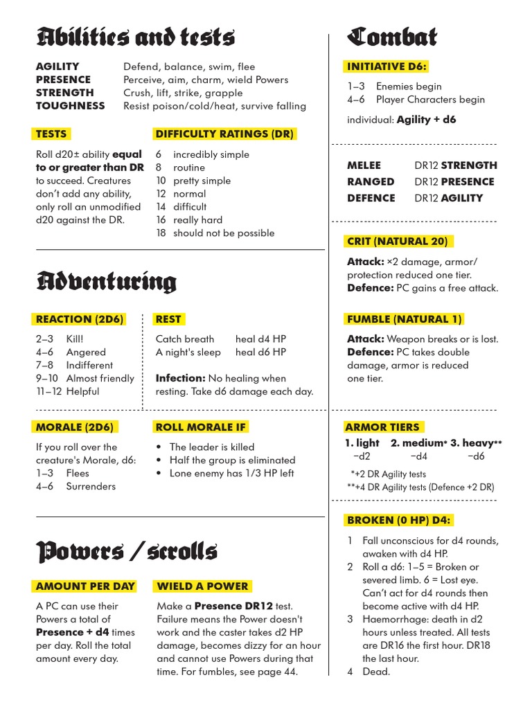 MB Rules-Reference Light | PDF | Leisure | Sports