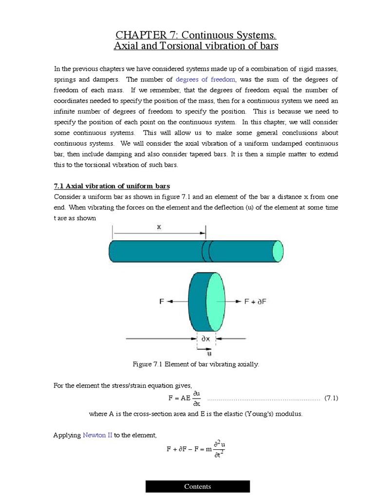 CHAPTER 7: Continuous Systems. Axial and Torsional Vibration of Bars ...