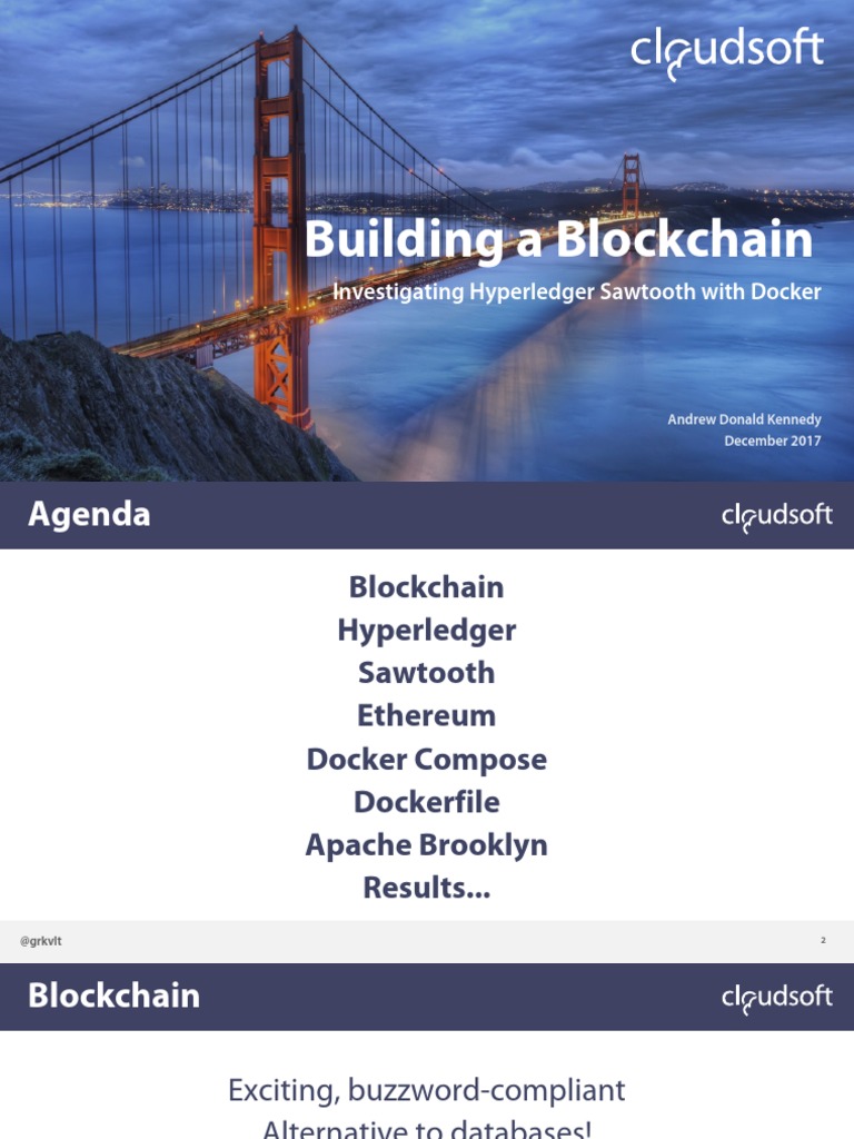 Building A Blockchain - Investigating Hyperledger Sawtooth With Docker | PDF | Computing ...