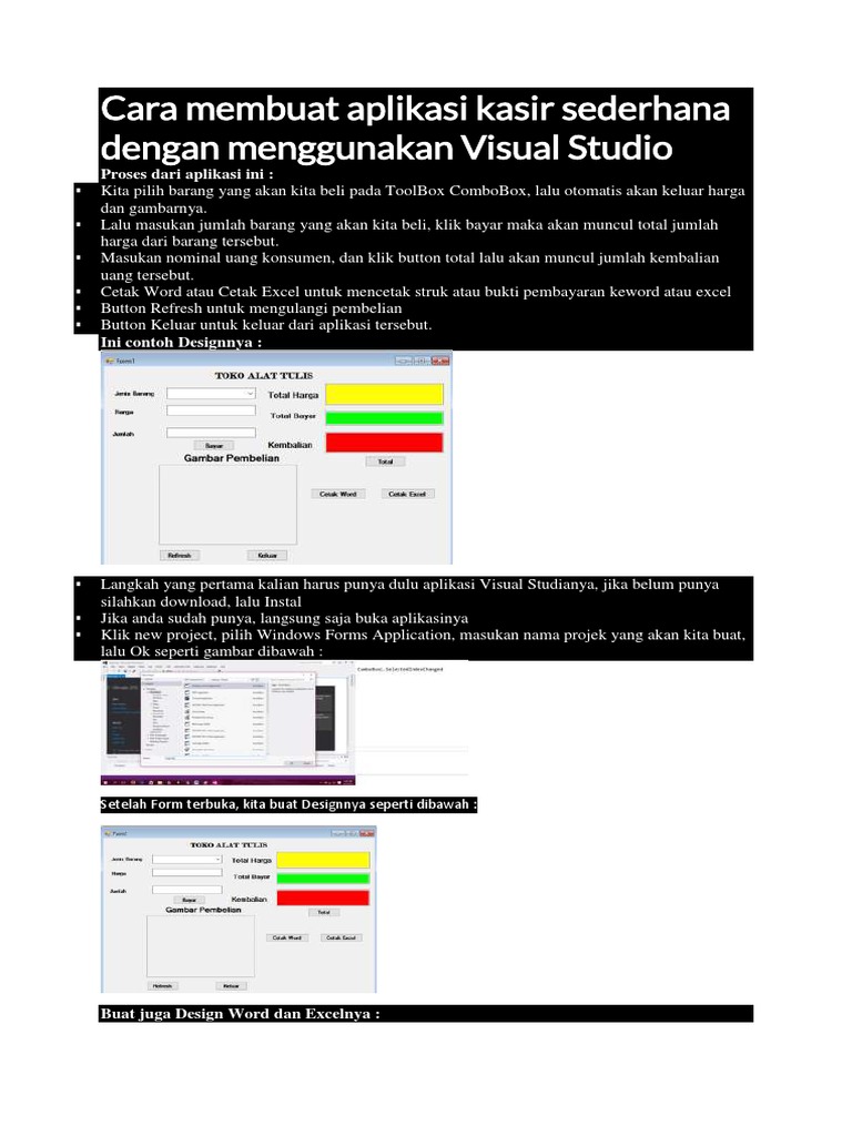 Cara Membuat Aplikasi Kasir Sederhana Dengan Menggunakan Visual Studio ...