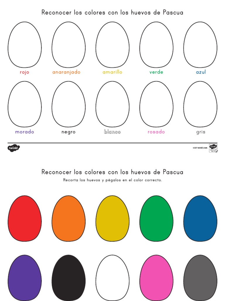 Sa T T 2546561 Reconocer Los Colores Con Los Huevos de Pascua Ficha de ...