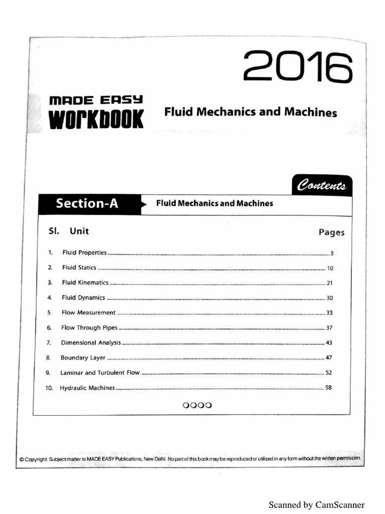 Made Easy Workbook Fluid Mechanics and Machines PDF | PDF