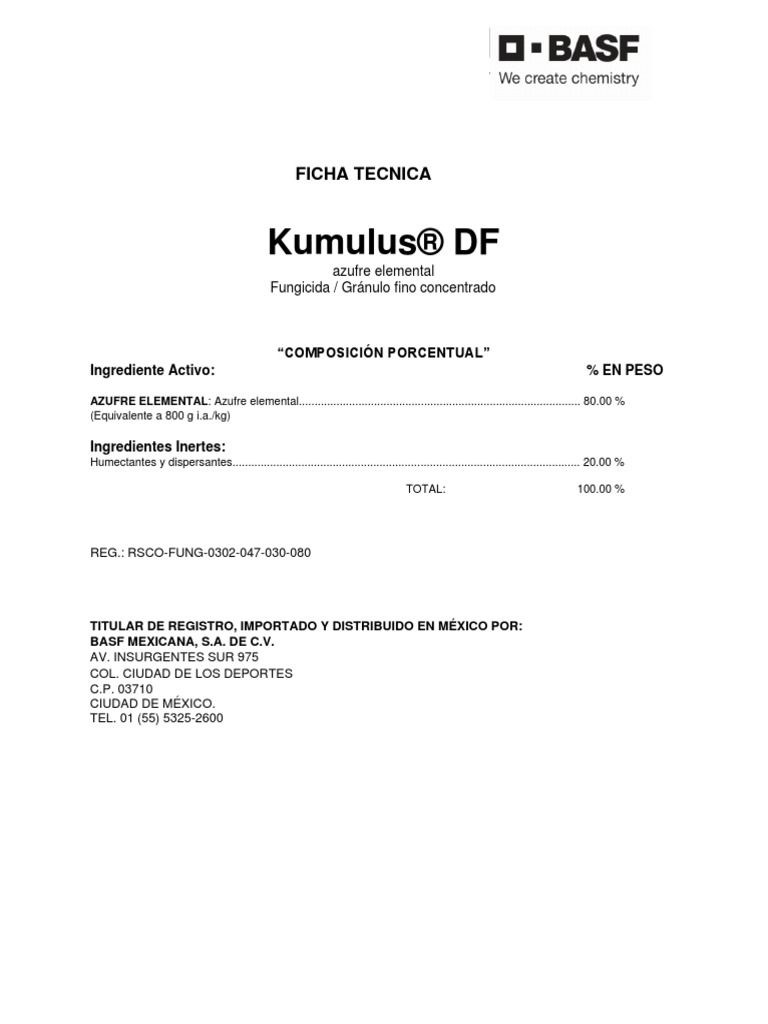 Ficha Técnica - Kumulus® DF PDF | PDF | Plantas comestibles | Plantas