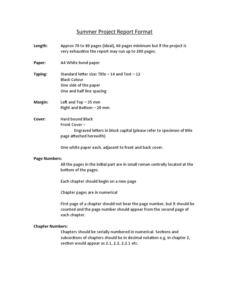 Summer Project Report Format | PDF | Statistics | Scientific Method