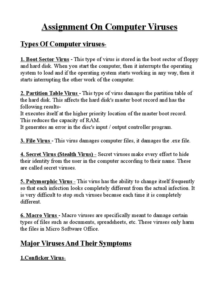 Assignment On Computer Viruses - Odt | PDF | Ransomware | Computer Virus