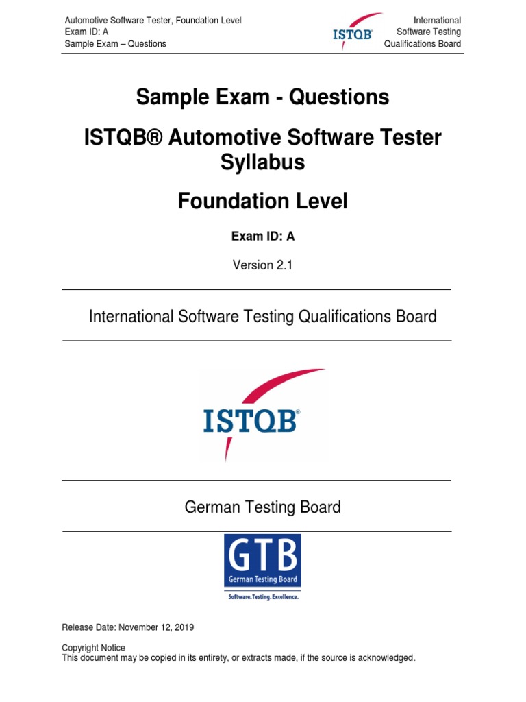 CTFL-AuT 2018 Sample Exam A v2.1 Questions PDF | PDF | Software Testing ...