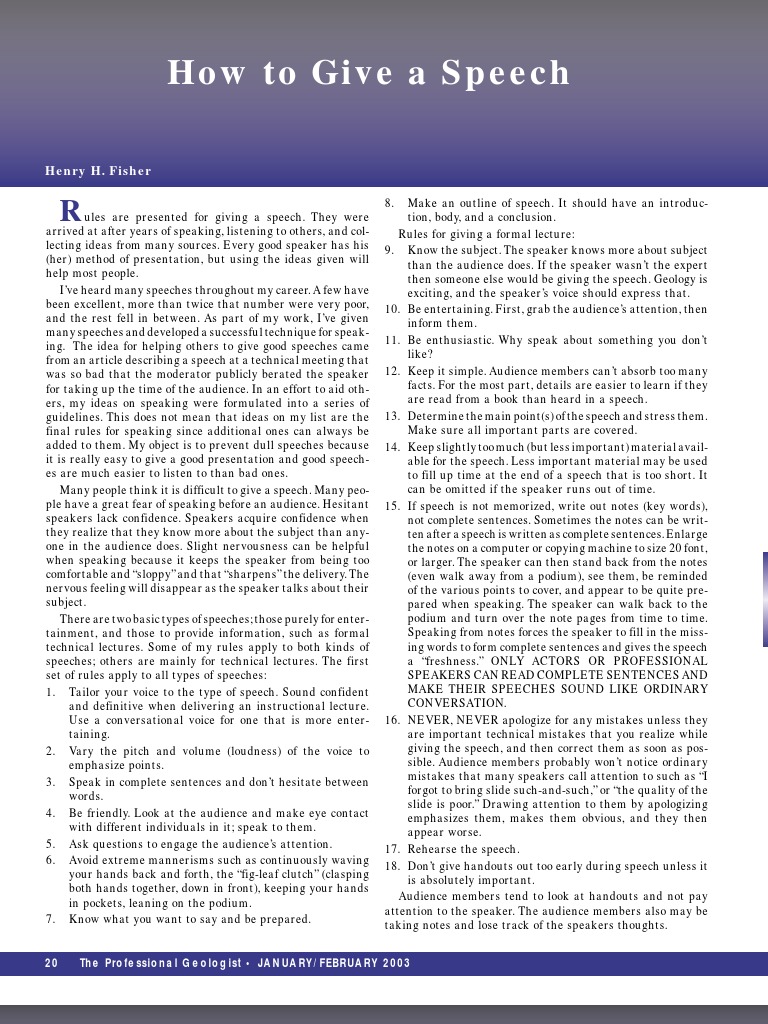 Effective Speech-Giving Guidelines | PDF | Foreign Language Studies