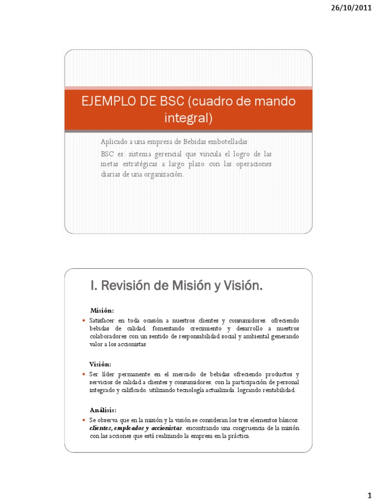 Ejemplo de BSC | PDF | Cliente | Calidad (comercial)