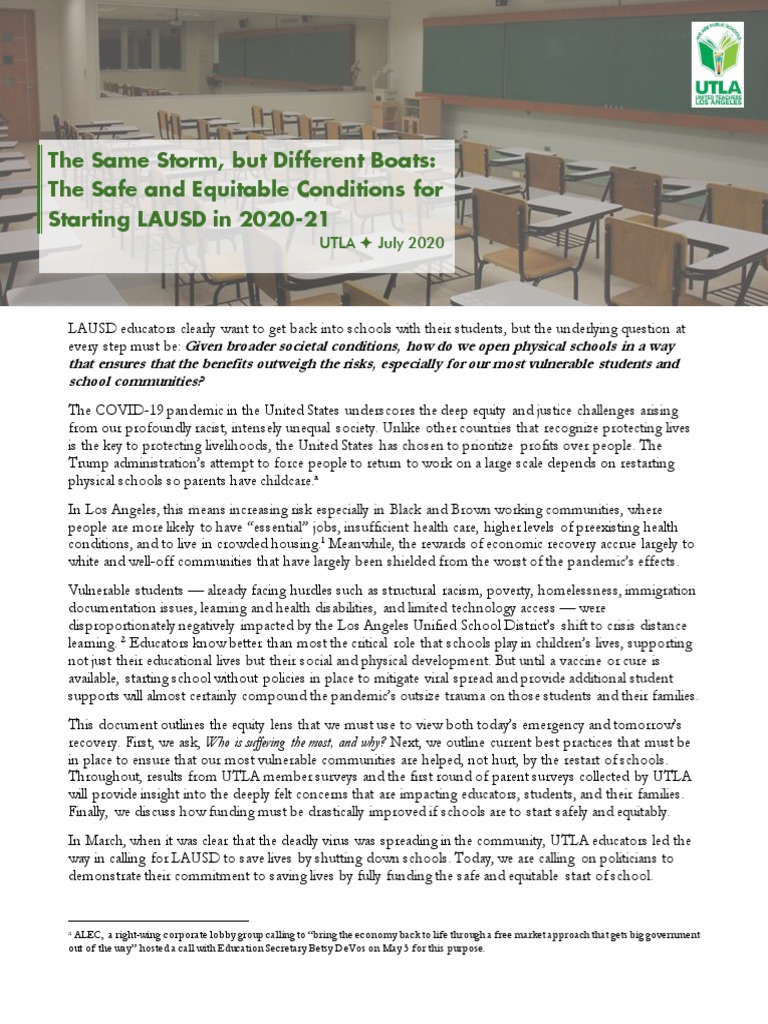 UTLA Conditions | PDF | Elementary And Secondary Education Act | Infection