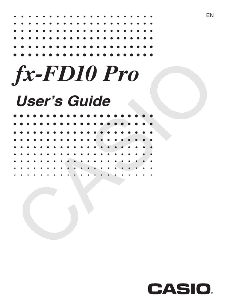 fx-FD10 - Pro - EN Manual | PDF | Menu (Computing)